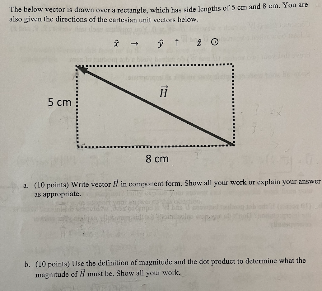 Solved The below vector is drawn over a rectangle, which has | Chegg.com
