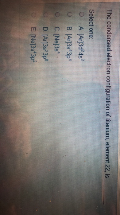 Electron Configuration For Titanium
