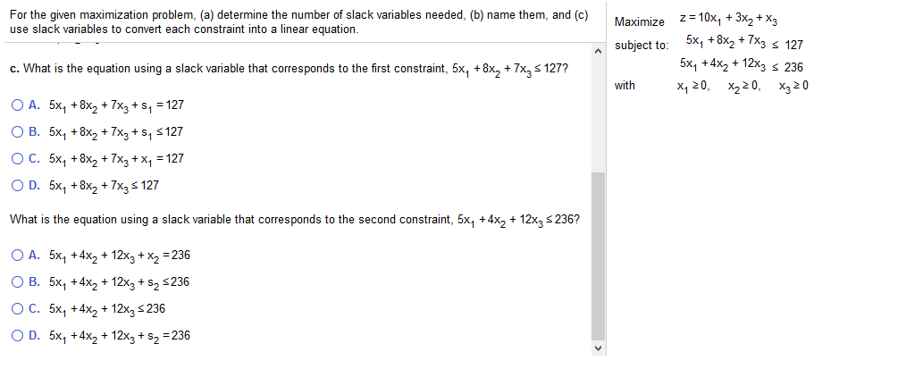 Solved For the given maximization problem, (a) determine the | Chegg.com