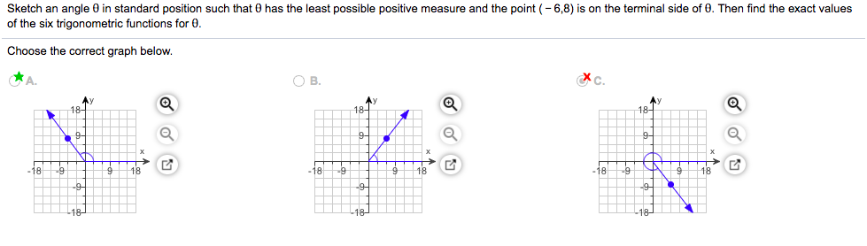 Solved Sketch an angle in standard position such that has | Chegg.com