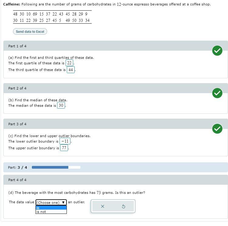 Solved For the data set 15 3 6 4 13 3 75 13 3 7 5 3 8 5 27 4 | Chegg.com