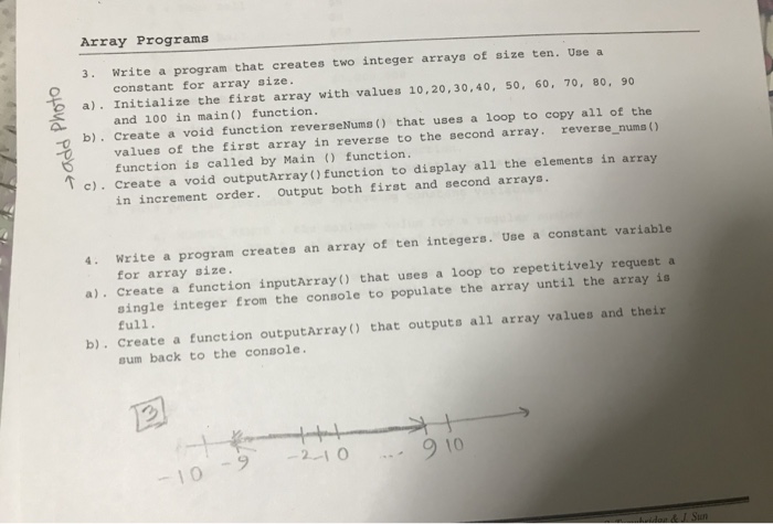 Solved Array Programs 3 Write A Program That Creates Two Chegg