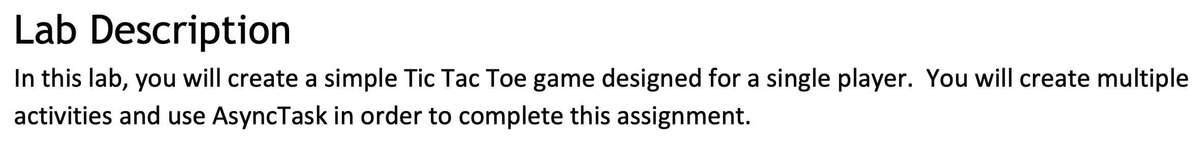 Lab Description In this lab, you will create a simple | Chegg.com