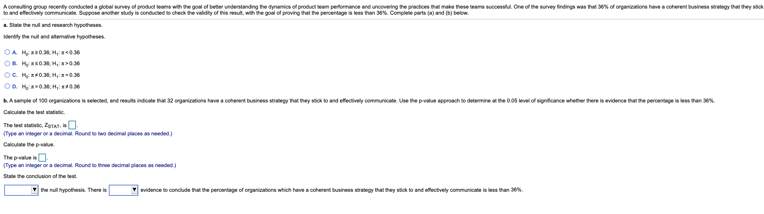 Solved reject or do not reject the null hypothesis? there is | Chegg.com