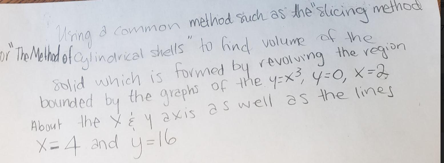Solved Using a common method such as the slicing method or | Chegg.com