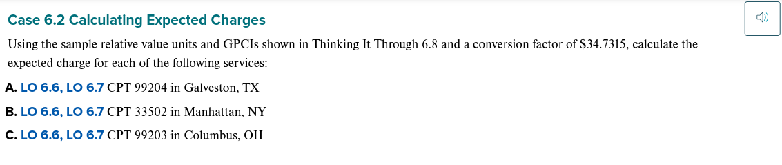 Case 6.2 Calculating Expected Charges Using the | Chegg.com