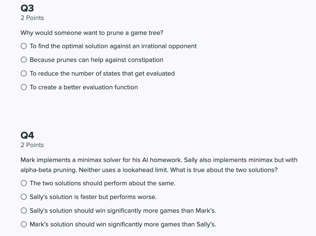 Solved Why would someone want to prune a game tree? To find | Chegg.com