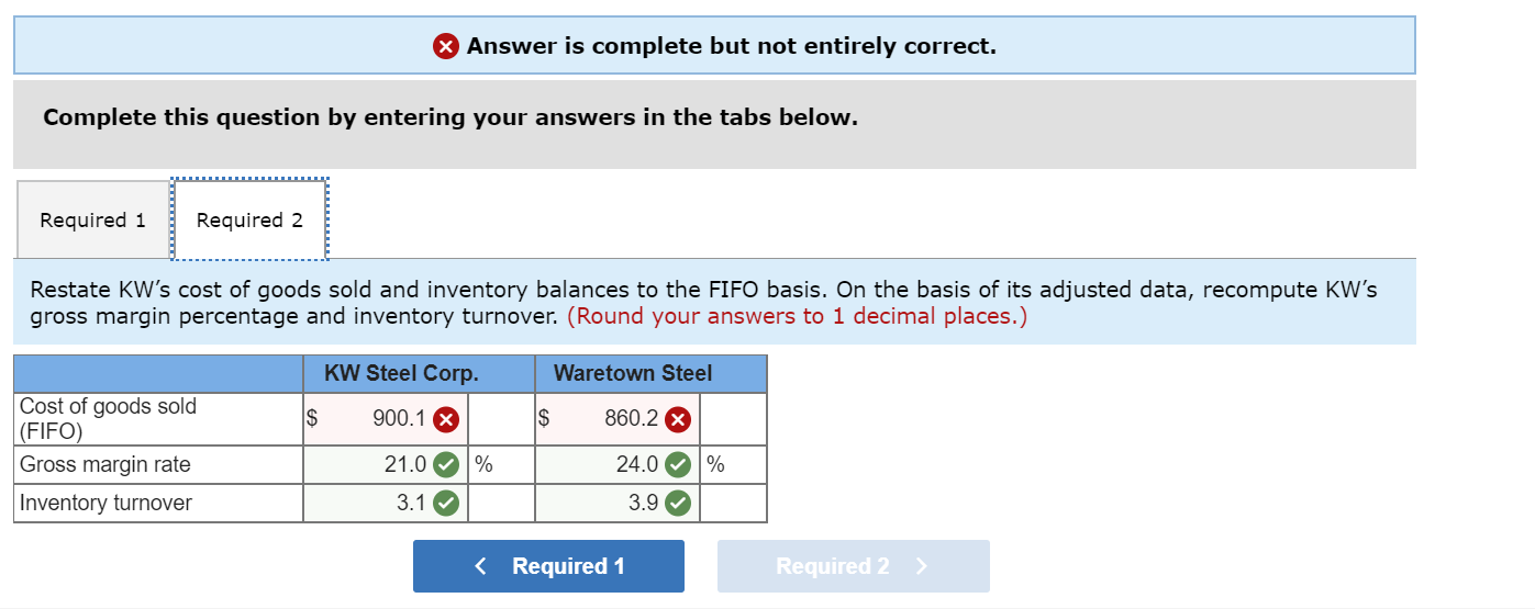 Solved Excercise 9-12 Converting LIFO to FIFO (LO9-5) KW | Chegg.com