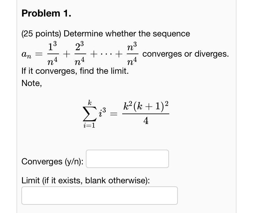 (25 points) Determine whether the sequence | Chegg.com