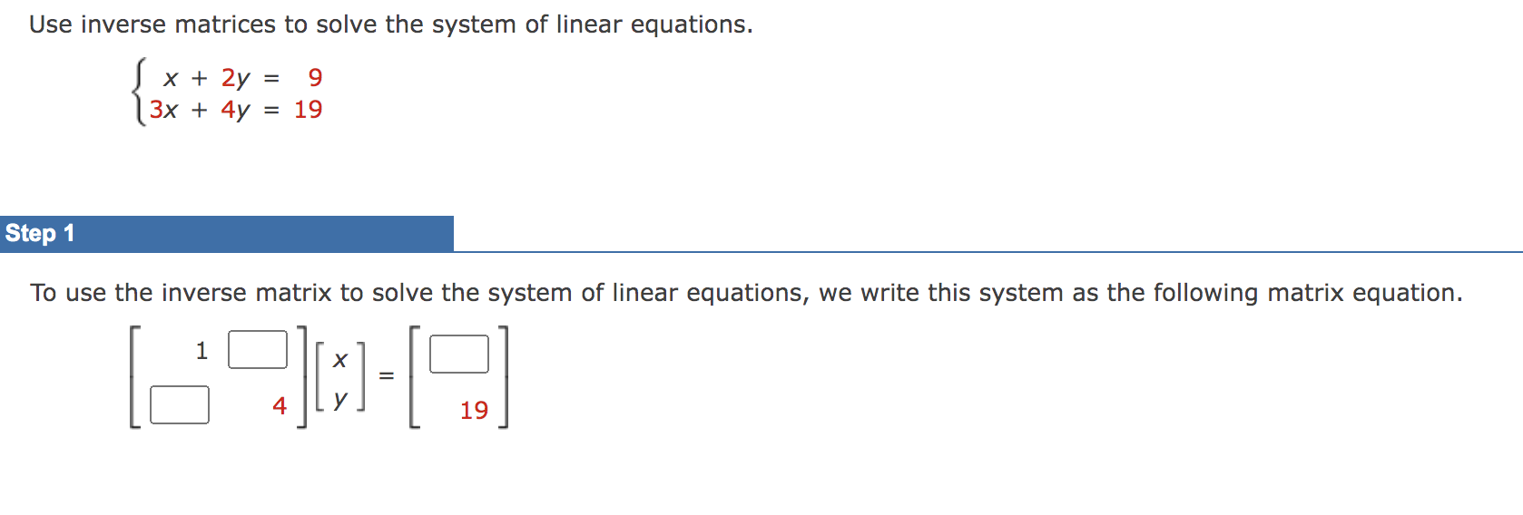 Solved Use inverse matrices to solve the system of linear | Chegg.com