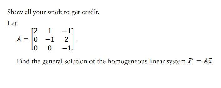 Solved Show all your work to ﻿get | Chegg.com