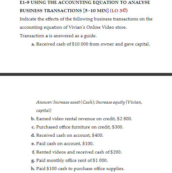 Solved Please answer questions E1-7, E1-8, E1-9 with | Chegg.com Solved Please answer questions E1-7, E1-8, E1-9 with | Chegg.com