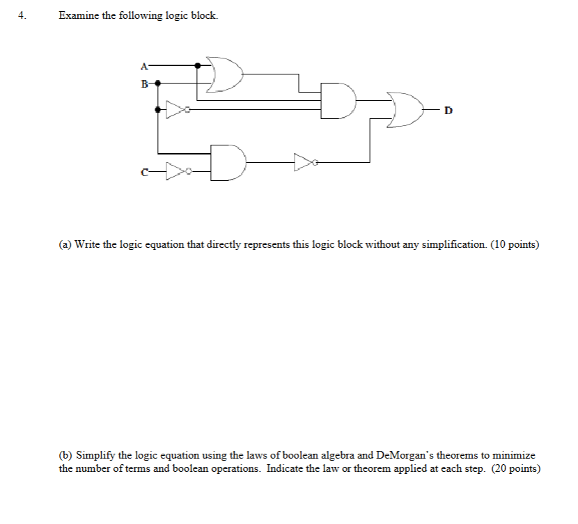 Solved Examine the following logic block.(a) ﻿Write the | Chegg.com