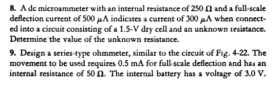 Solved 8. A dc microammeter with an internal resistance of | Chegg.com