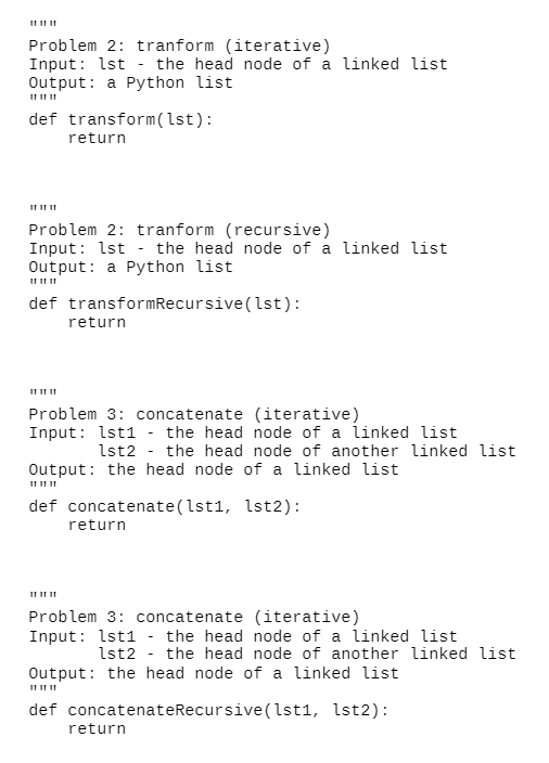 Solved Problem no. 2 must be recursive. Class Node is | Chegg.com