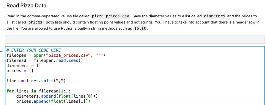 Solved Diameter Price 6 7 8 9 10 13 14 17.5 18 18 Read | Chegg.com