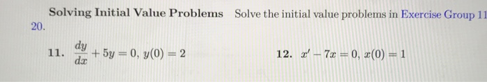 Solved Solving Initial Value Problems 20 Solve the initial | Chegg.com