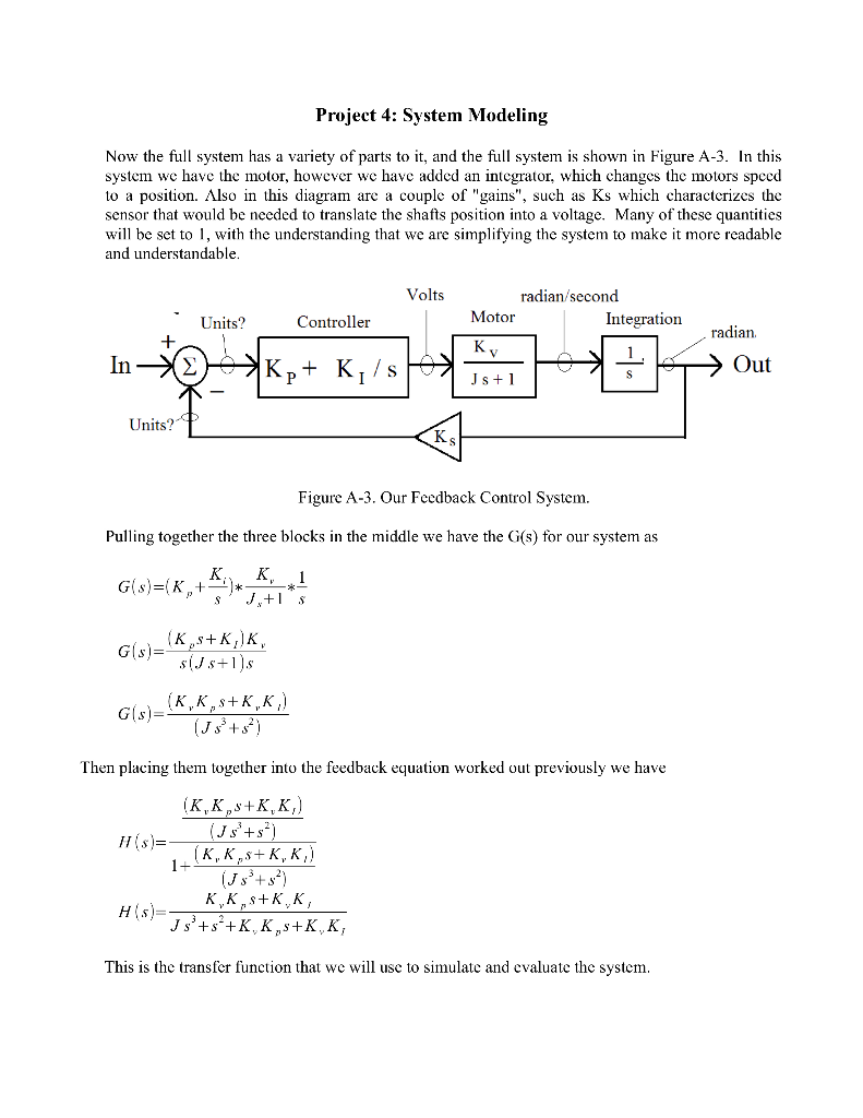 Project 4: System Modeling This project will involve | Chegg.com