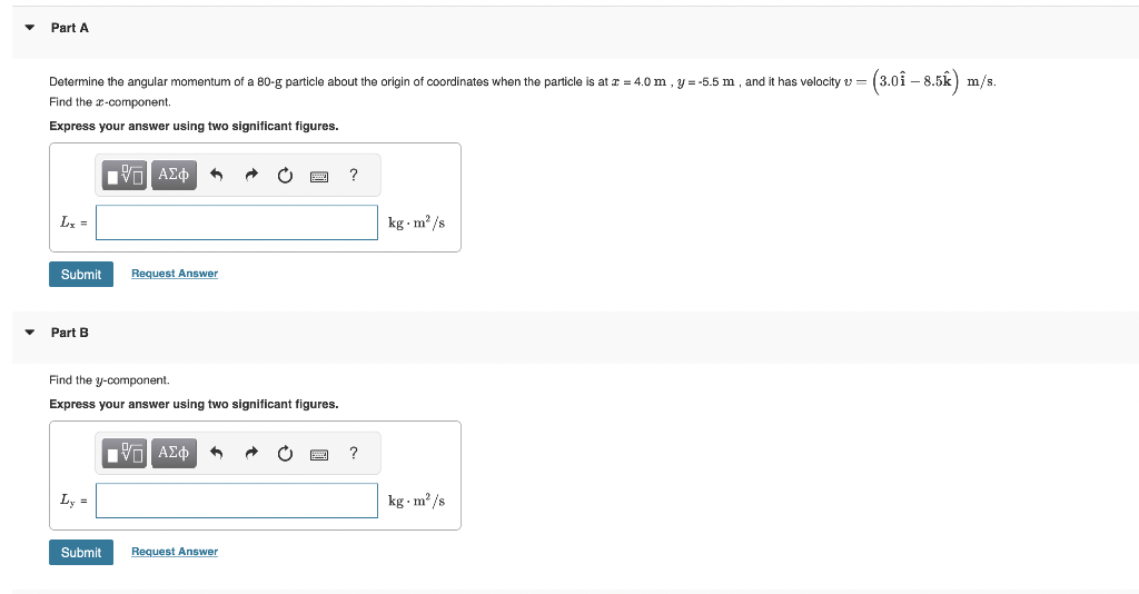 Solved Determine the angular momentum of a 80−g particle | Chegg.com