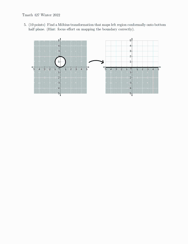 Solved Find the Mobius transformation that maps left region | Chegg.com