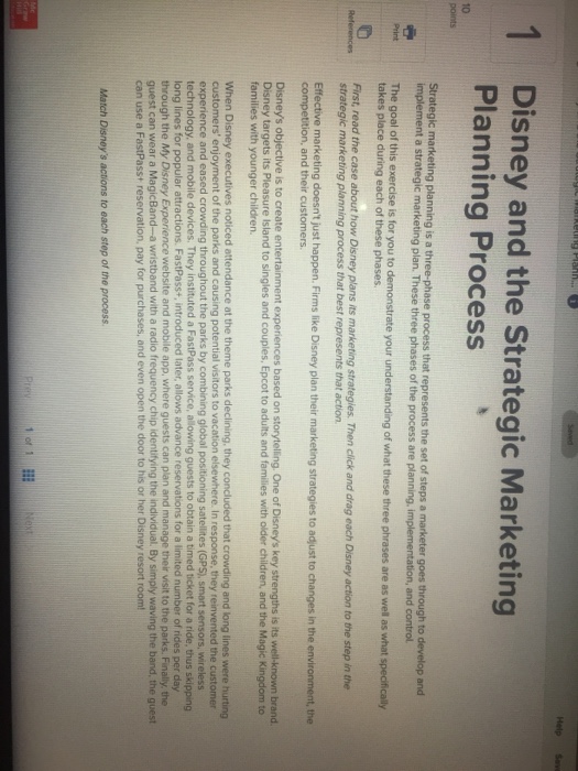 Solved 1 Disney and the Strategic Marketing Planning Process | Chegg.com