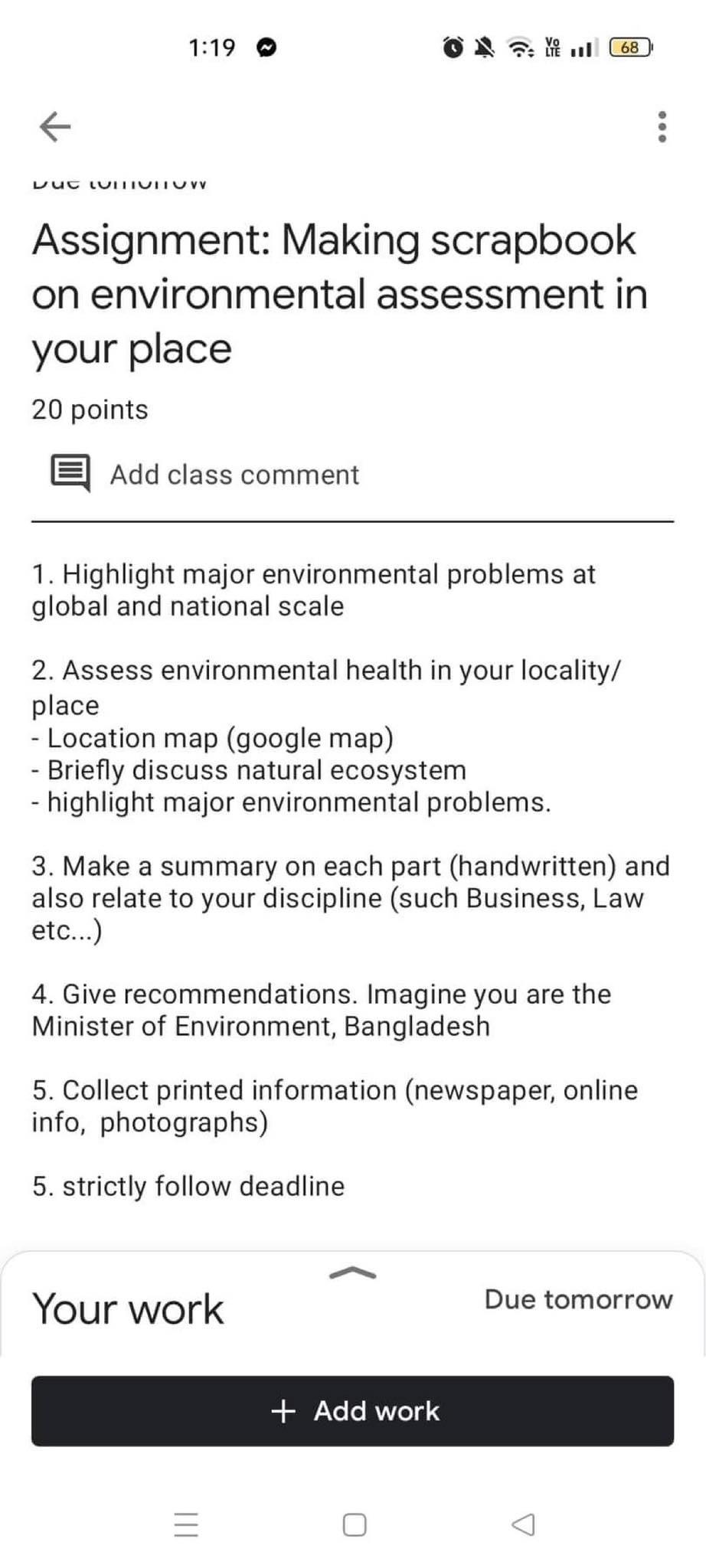 Assignment: Making scrapbook on environmental | Chegg.com