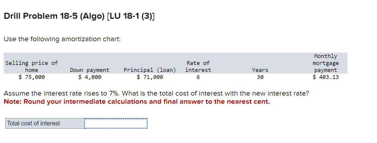 Solved Drill Problem 18-5 (Algo) [LU 18-1 (3)] Use the | Chegg.com