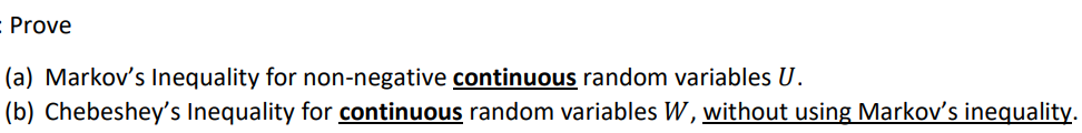 Solved Prove (a) Markov's Inequality for non-negative | Chegg.com