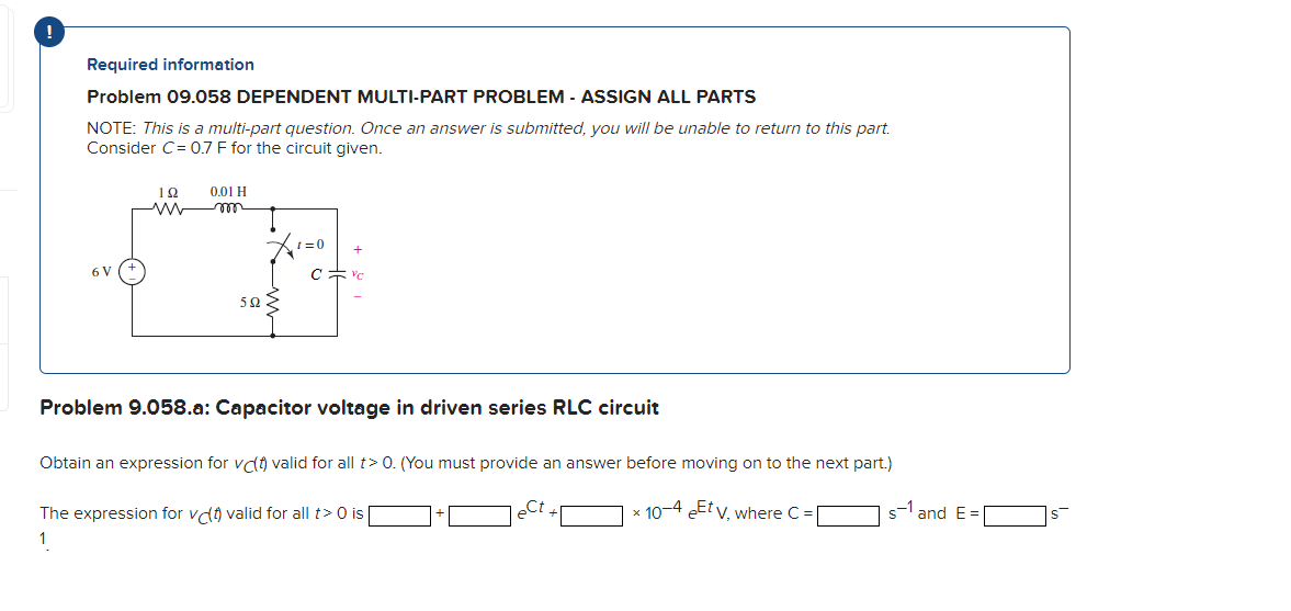 Solved ! Required information Problem 09.058 DEPENDENT | Chegg.com