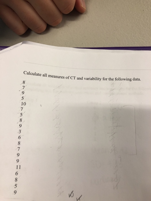 Solved Calculate all measur es of CT and variability for the | Chegg.com