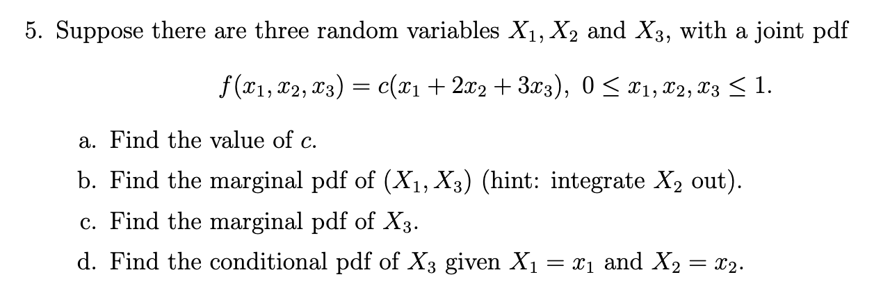 Solved Suppose There Are Three Random Variables X1x2 And 