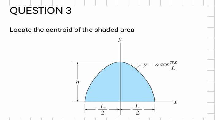 Solved QUESTION 3Locate the centroid of the shaded area | Chegg.com