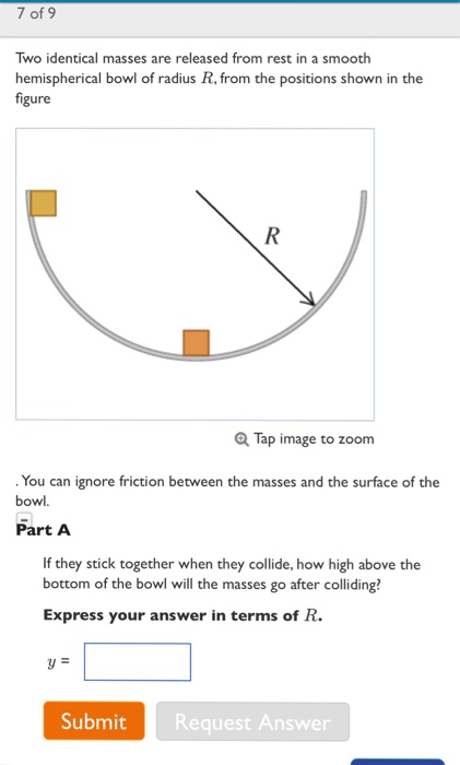 Solved 7 of 9 Two identical masses are released from rest in | Chegg.com