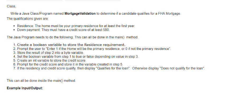 Solved Class Write a Java Class/Program named | Chegg.com