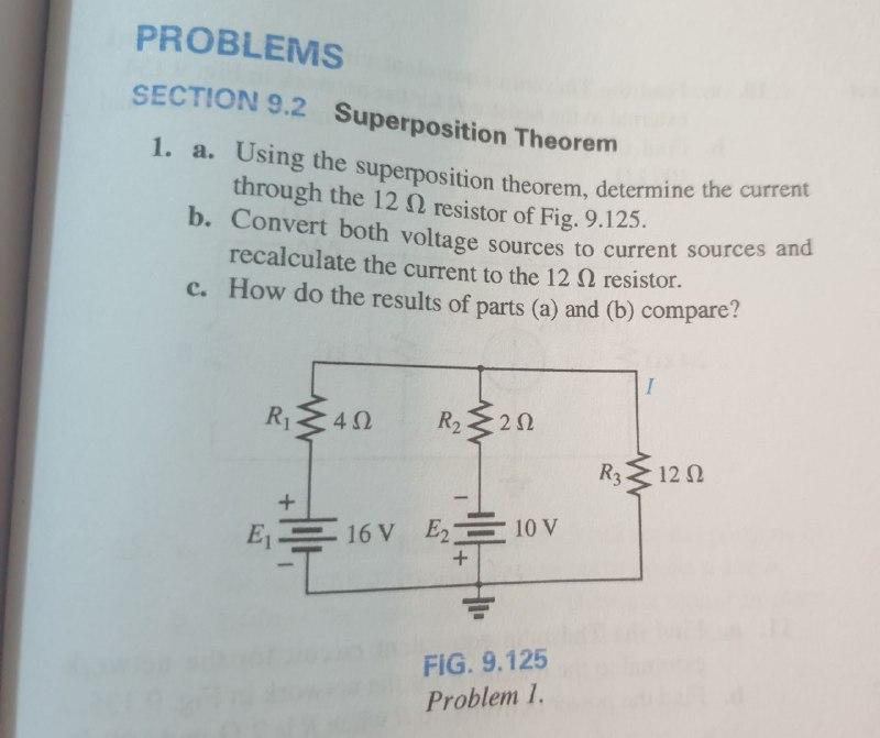 Solved PROBLEMS SECTION 9.2 Superposition Theorem 1. a. | Chegg.com