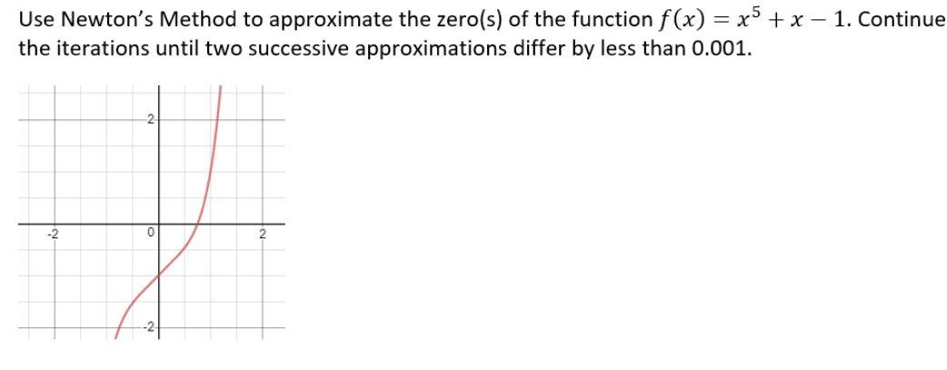 Solved - Use Newton's Method to approximate the zero(s) of | Chegg.com