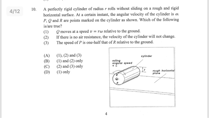 Solved A perfectly rigid cylinder of radius r rolls without | Chegg.com