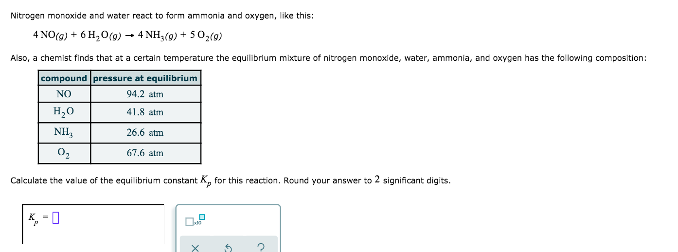 Solved Nitrogen monoxide and water react to form ammonia and | Chegg.com