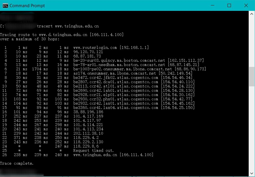 Solved Use traceroute to trace the route from your home or | Chegg.com