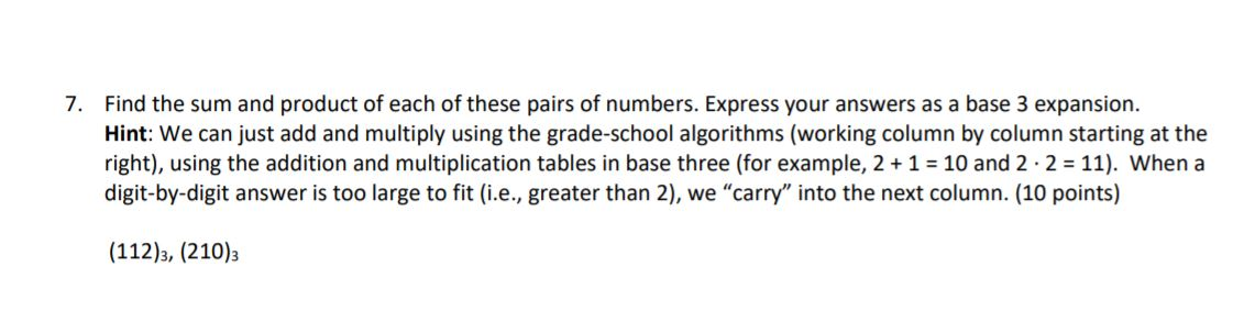 Solved 7. Find the sum and product of each of these pairs of | Chegg.com