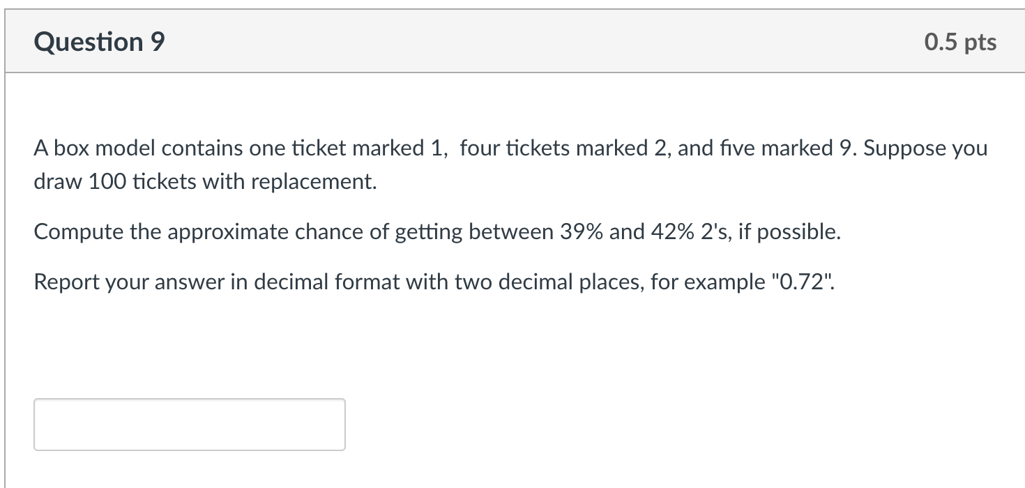 Solved A box model contains one ticket marked 1, four | Chegg.com