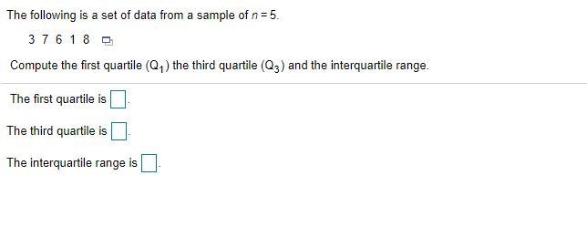 Solved The following is a set of data from a sample of n=5. | Chegg.com