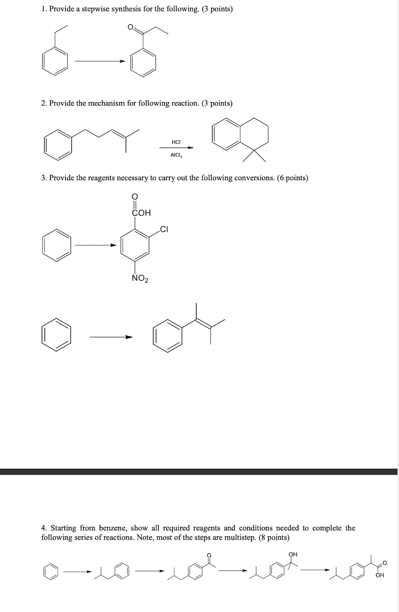Solved 1. Provide a stepwise synthesis for the following. (3 | Chegg.com