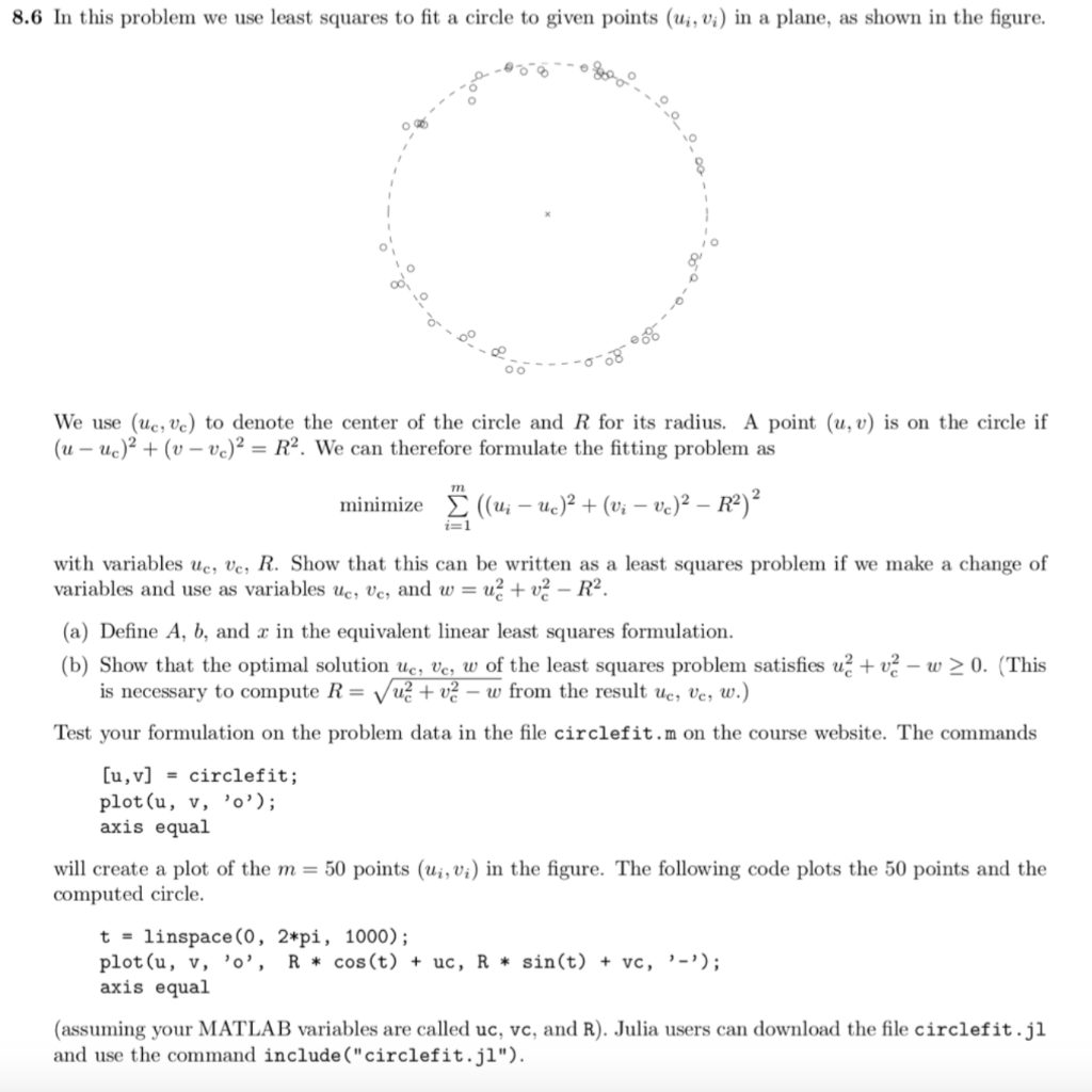 Solved 8.6 In this problem we use least squares to fit a | Chegg.com