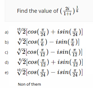 Solved Find the value of ( 23 ) a) b) C) 2[cos( 2 ) + isin( | Chegg.com