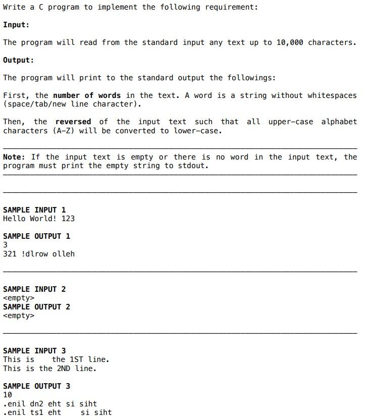 Solved Write a C program to implement the following | Chegg.com