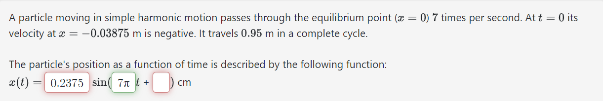 Solved A particle moving in simple harmonic motion passes | Chegg.com