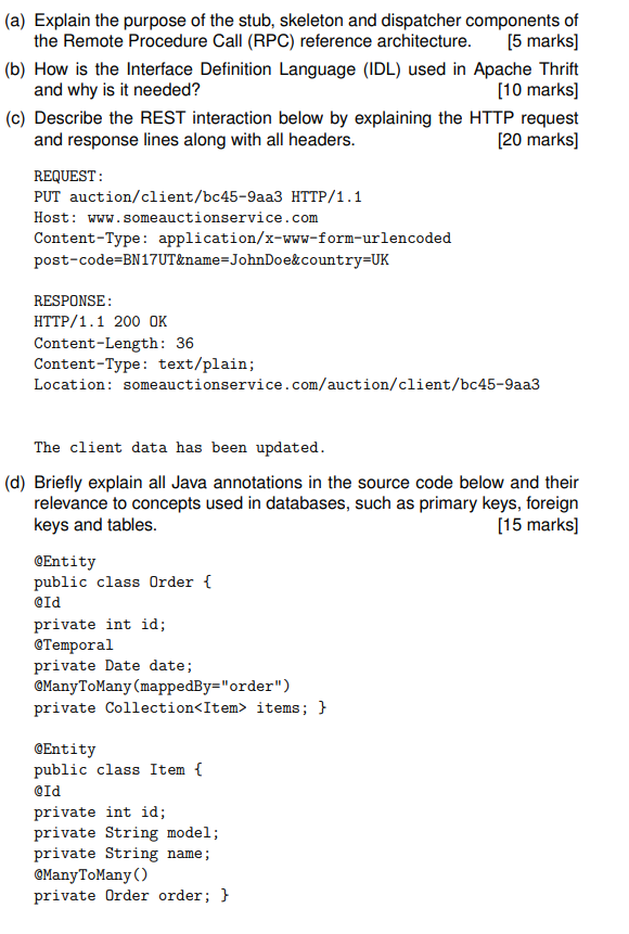 Solved (a) Explain the purpose of the stub, skeleton and | Chegg.com