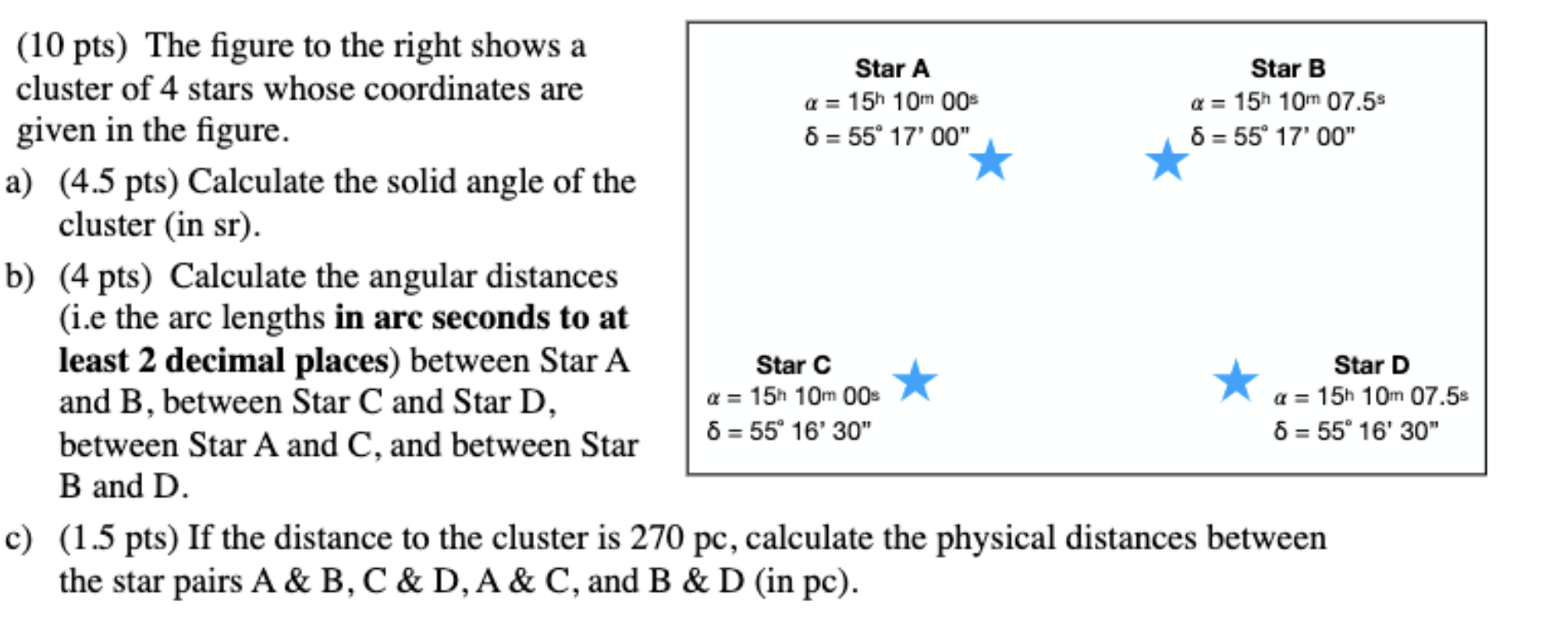 Solved (10 pts) The figure to the right shows a Star A Star | Chegg.com