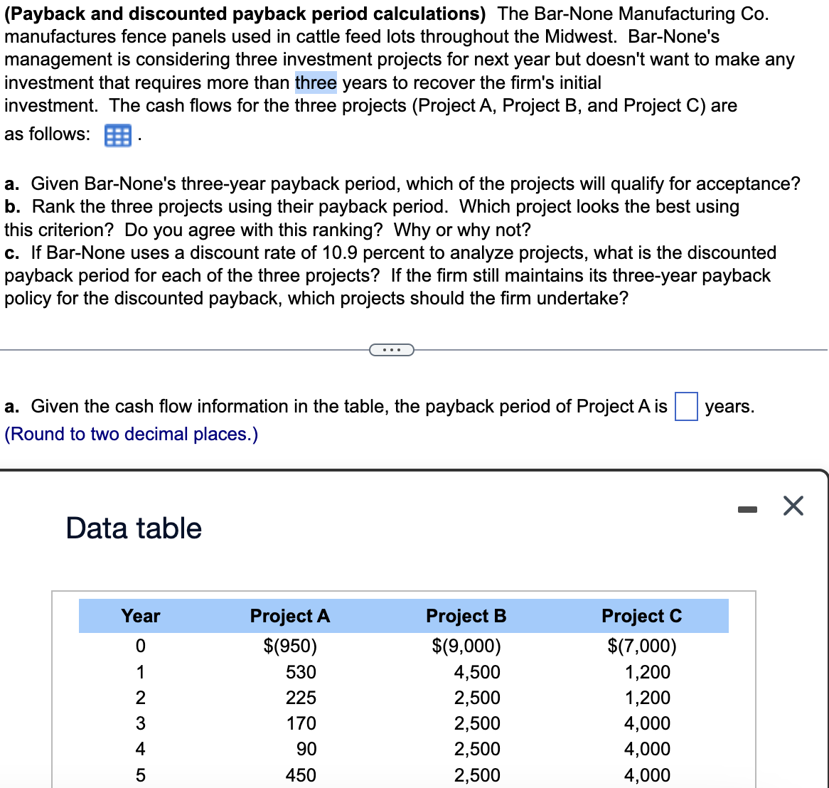 Solved (Payback and discounted payback period calculations) | Chegg.com